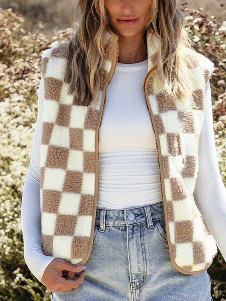 Checker Cozy Vest – Aveline New York